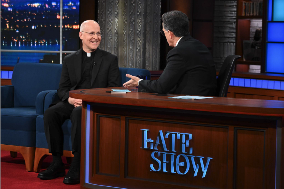 Watch James Martin, S.J., discuss Pope Leo XIV with Stephen Colbert ...